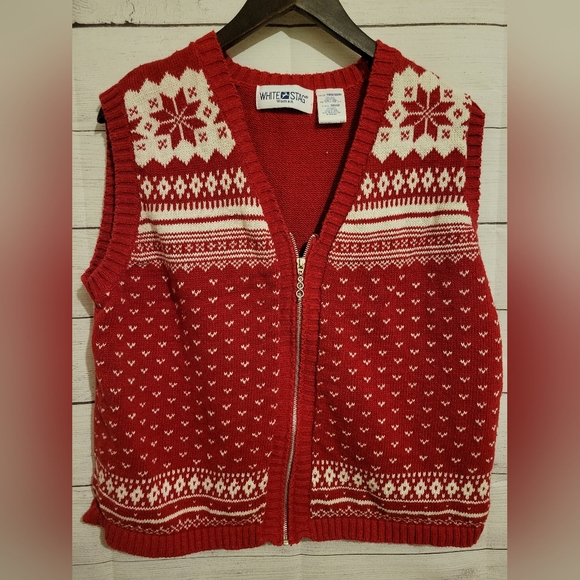 White Stag | Sweaters | Vintage White Stag Christmas Sweater Vest Knit ...